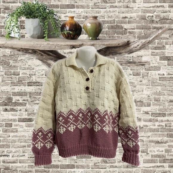 Hand Crafted | Sweaters | Handmade Chunky Knit Cottage Core Sweater ...